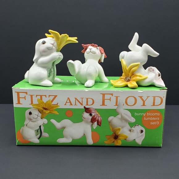 Fitz and Floyd | Accents | Fitz And Floyd Bunny Blooms Tumblers Ceramic ...